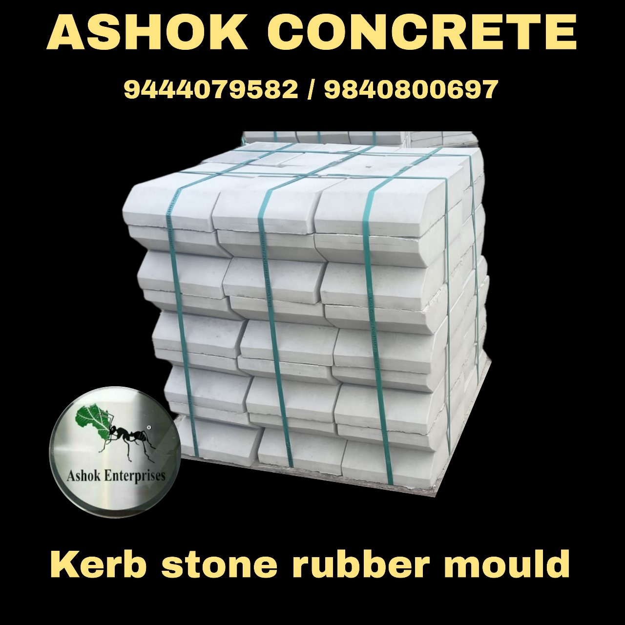 Kerb stone Machine Mould | Ashok Concrete - Hollow Blocks, Paver blocks ...